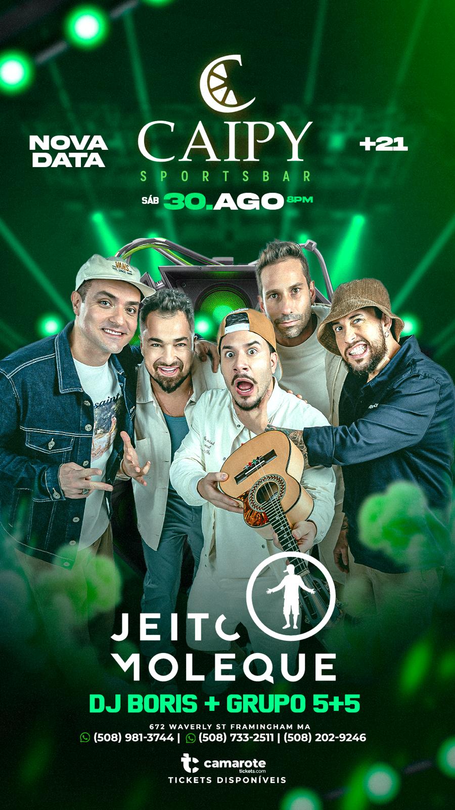 Jeito Moleque fará show em Framingham (MA) dia 30 - Brazilian Times