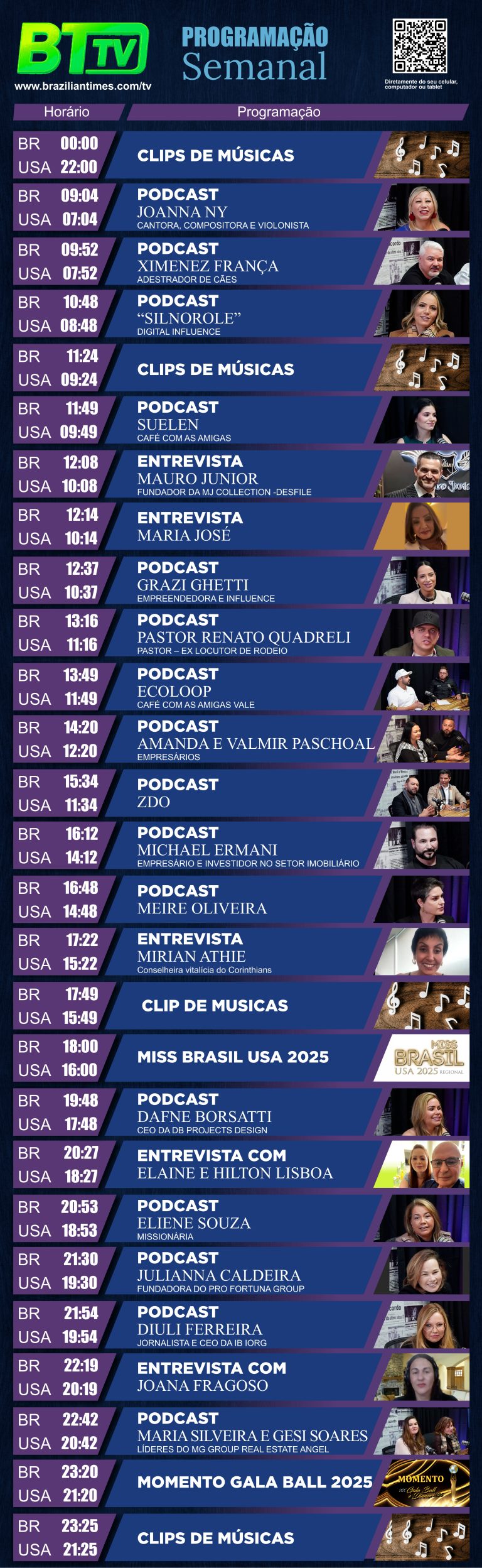 BTTV divulga programação semanal com podcasts, entrevistas, música e ...
