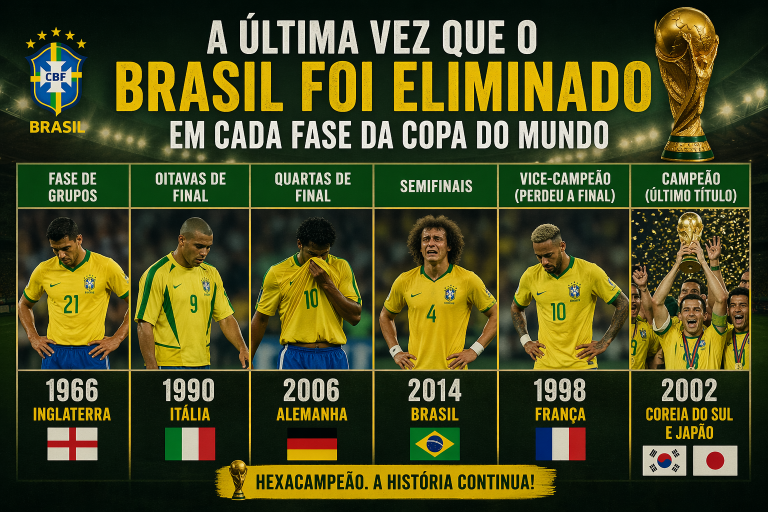 A última Vez Que O Brasil Foi Eliminado Em Cada Fase Da Copa Do Mundo ...